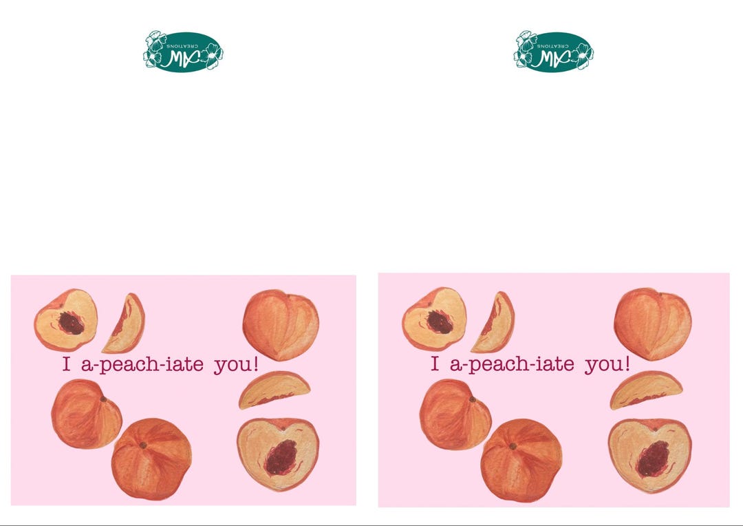 Appreciation Peach Card | Digital Download - Etsy