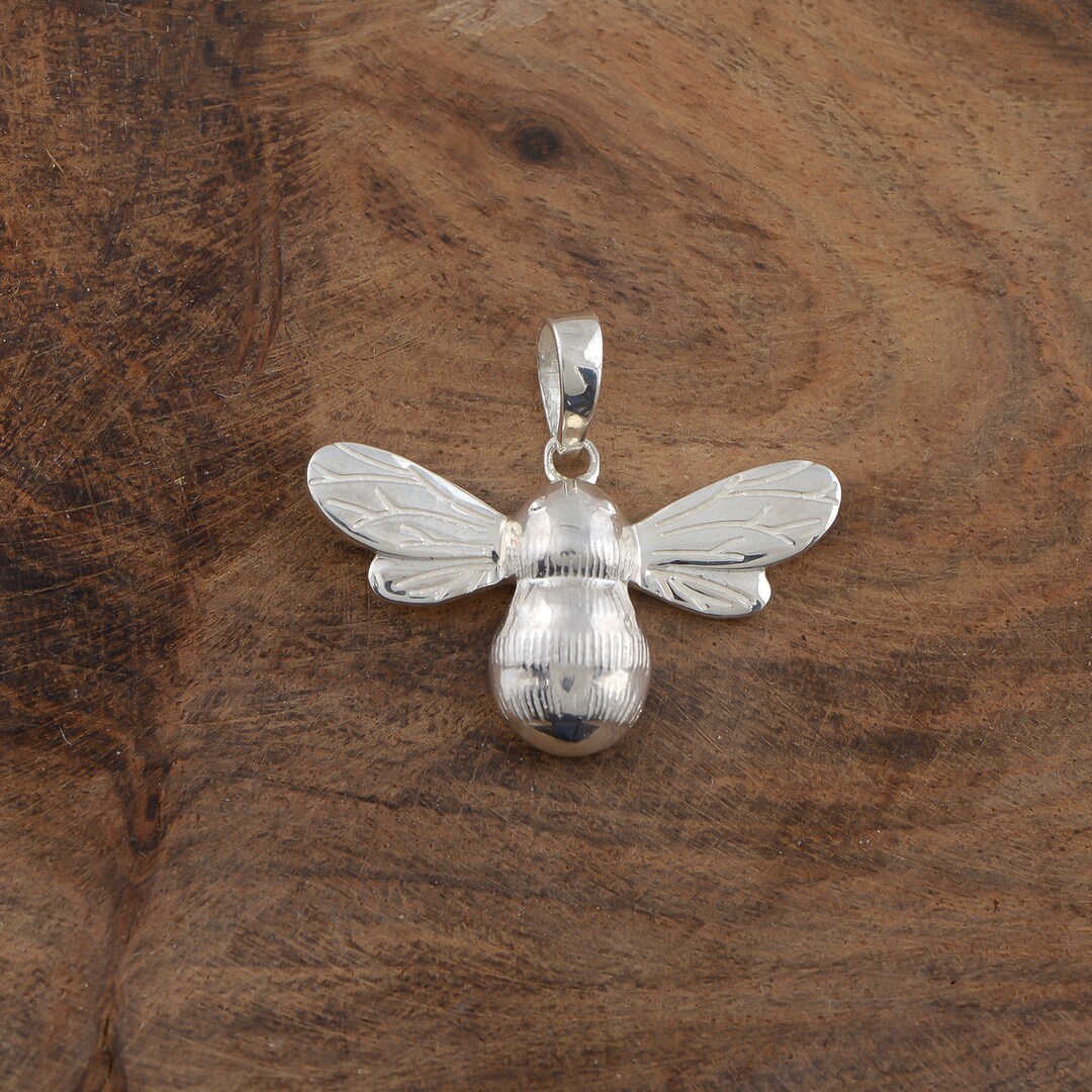 Sterling Silver Pendant, Honeycomb Bee Pendant, Handmade Bee Pendant ...