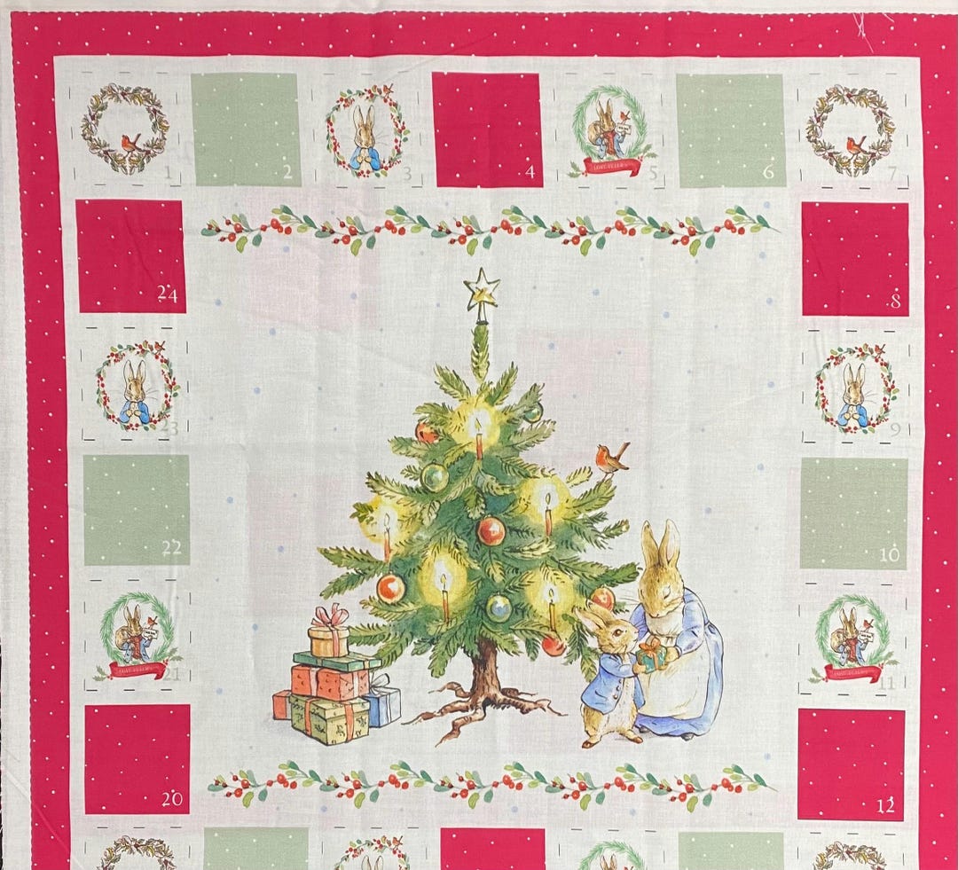 Peter Rabbit Christmas Cot Nursery Panel. Beatrix Potter Characters ...