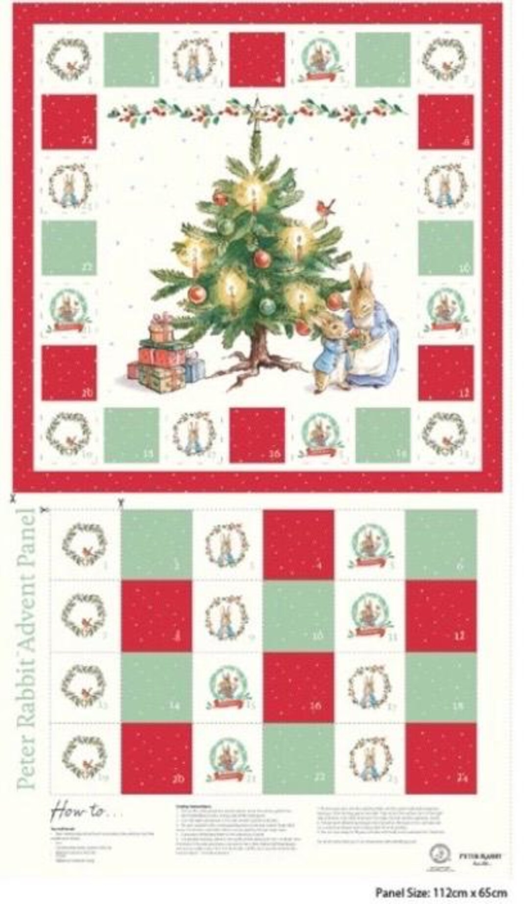 Peter Rabbit Cot Nursery Panel. Beatrix Potter Characters. 100% Cotton ...
