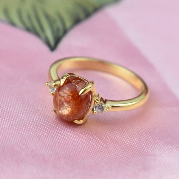 Orange Gemstone Ring - Etsy