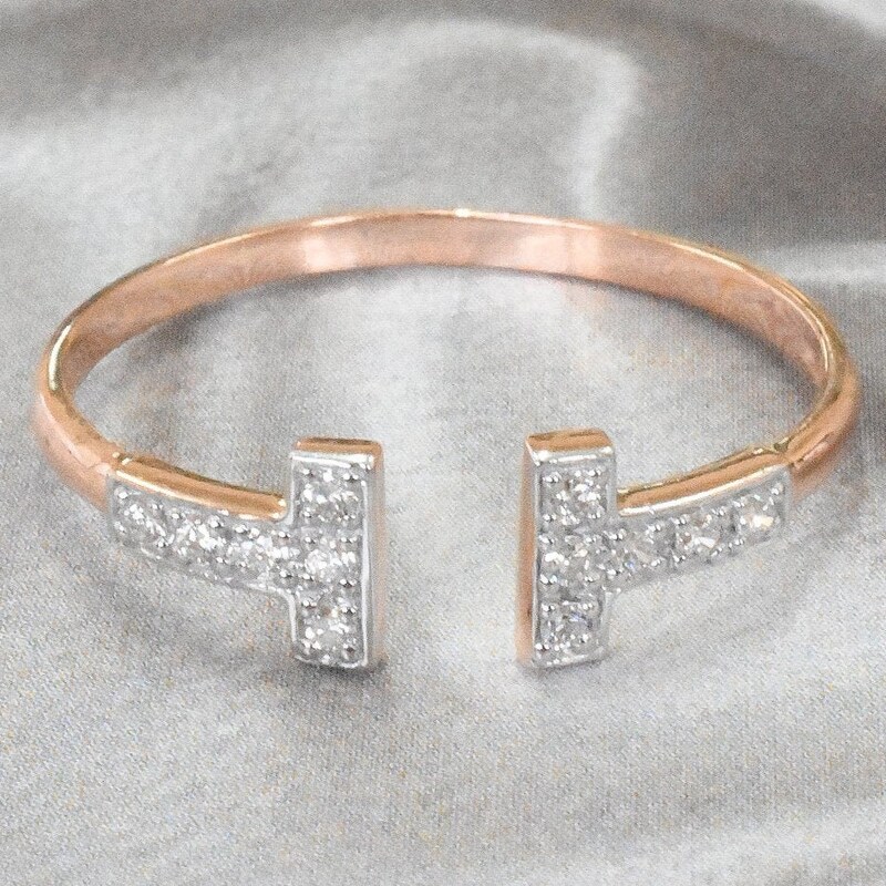 Diamond Bar Ring - Etsy