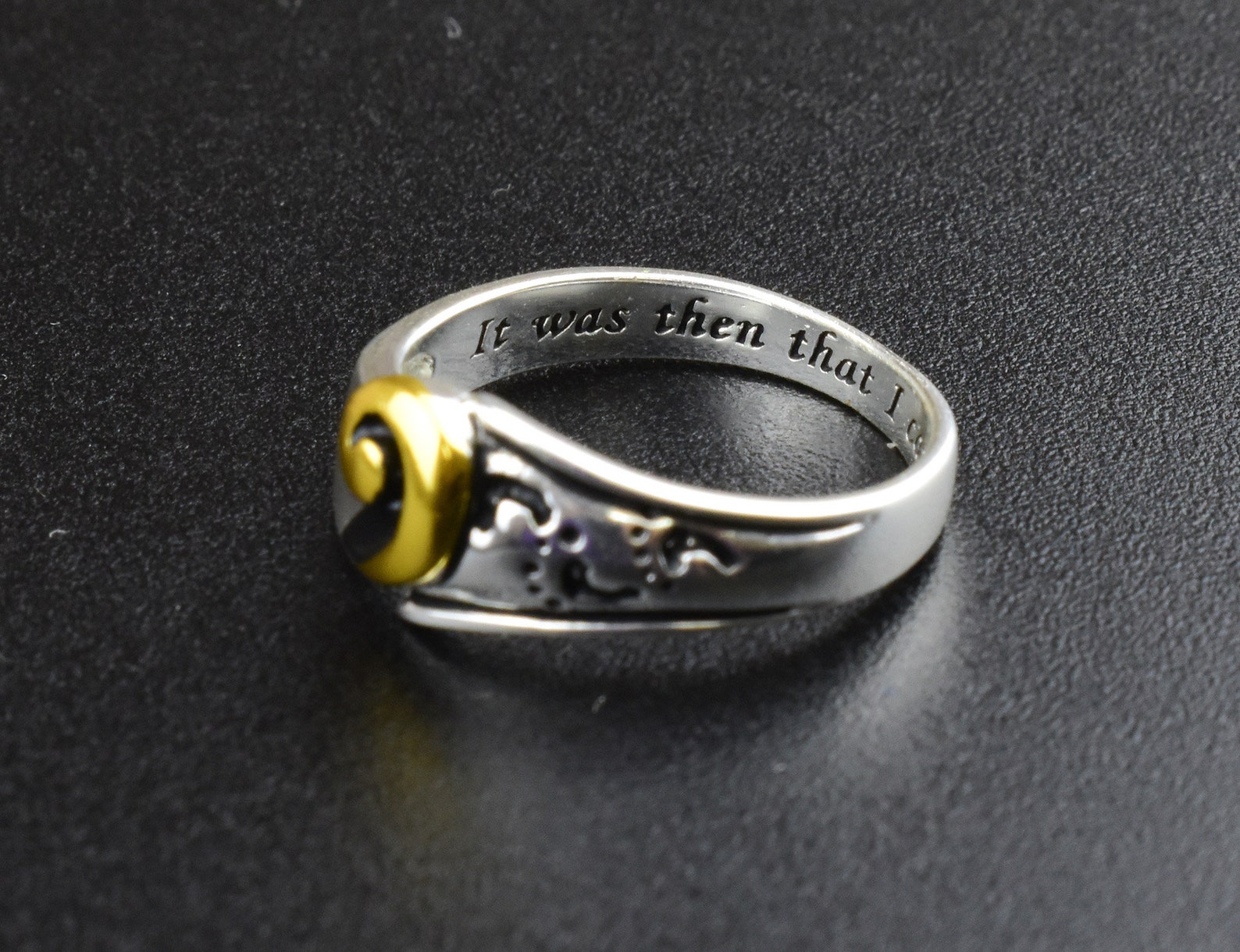 10K Gold Ring Hidden Message Ring Foot Print Ring Verses Ring - Etsy