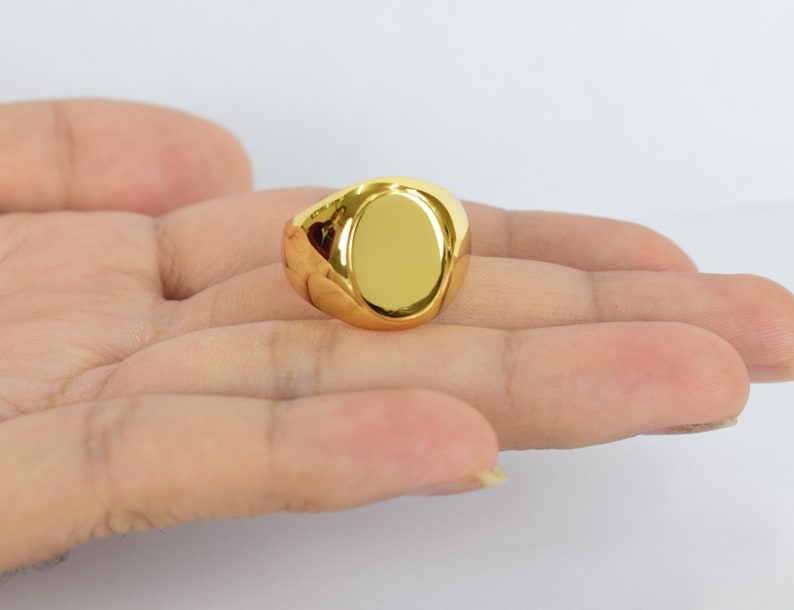 14k Gold Filled Signet Ring Men's Solid Heavy Gold Ring | Etsy