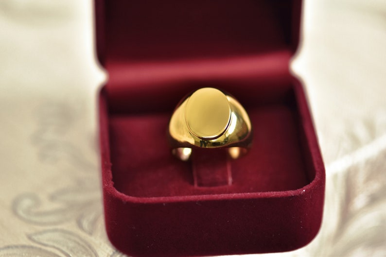 14k Gold Filled Signet Ring Men's Solid Heavy Gold Ring - Etsy