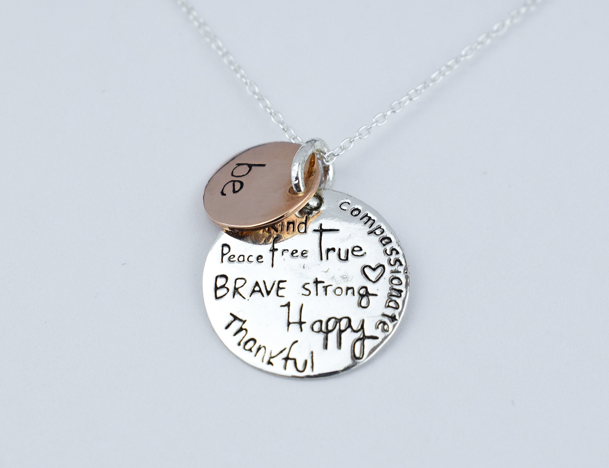Inspirational Pendant Quote Saying Necklace Be Strong Brave - Etsy UK