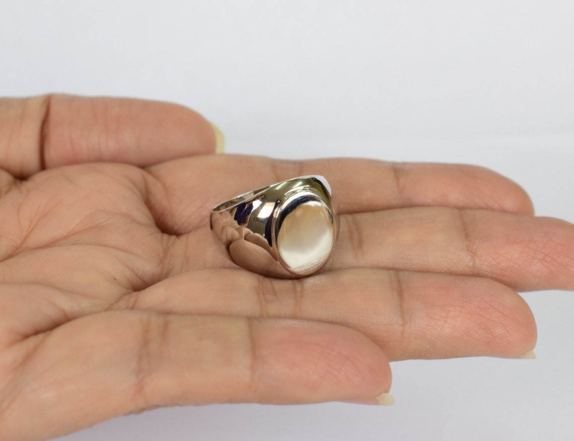 Sterling Silver Signet Ring Men's Solid Heavy Silver - Etsy