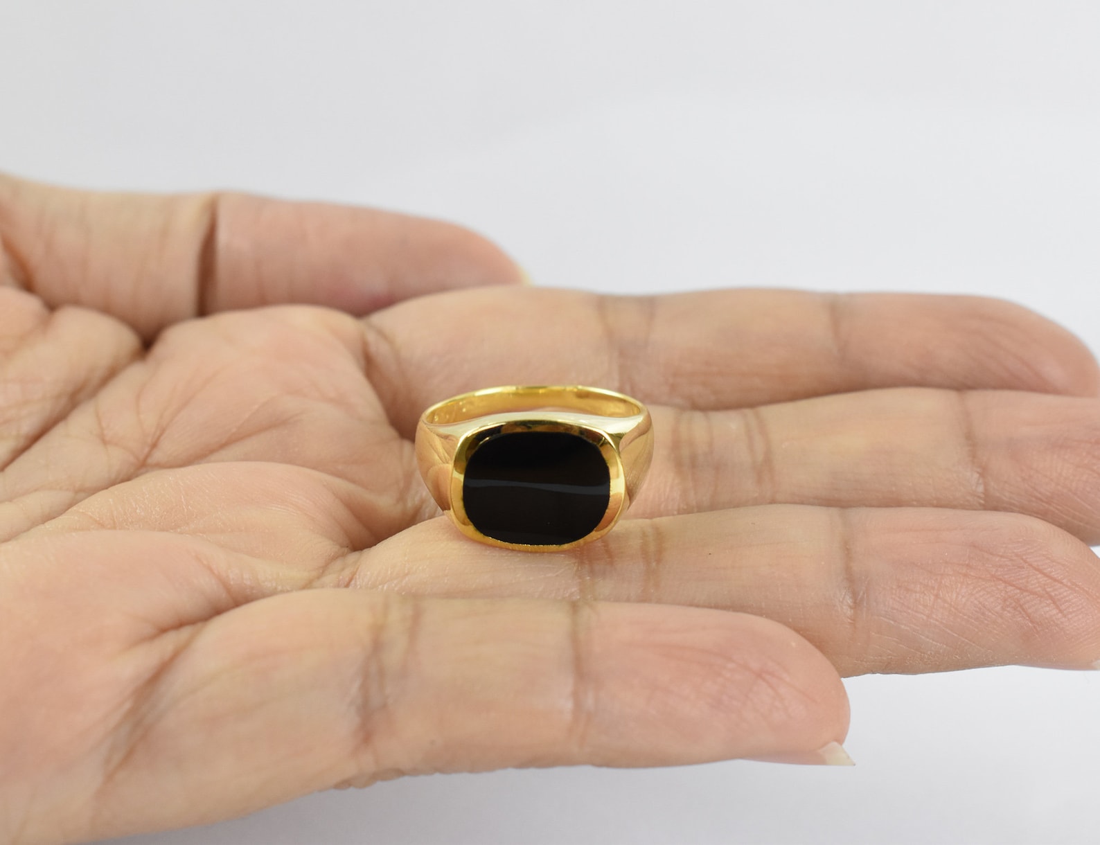 18k Gold Filled Signet Ring Black Onyx Signet Ring Men's - Etsy