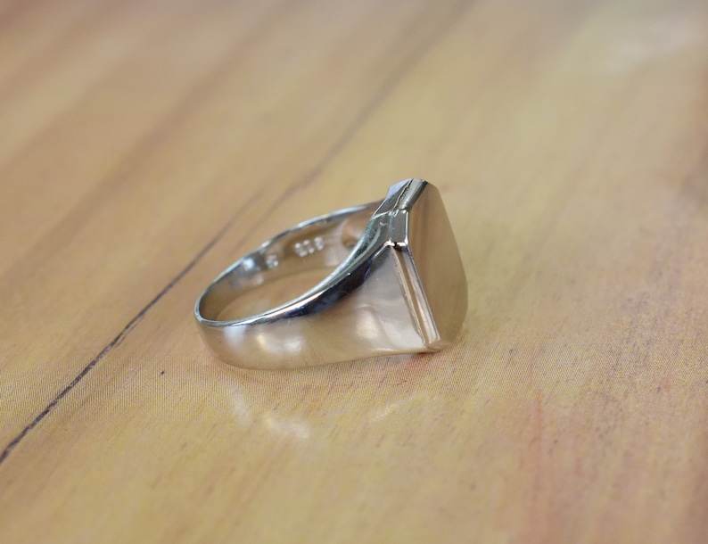 Sterling Silver Signet Ring Flat Top Ring Plain Silver Ring - Etsy