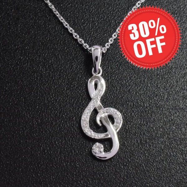 Music Note Necklace - Etsy