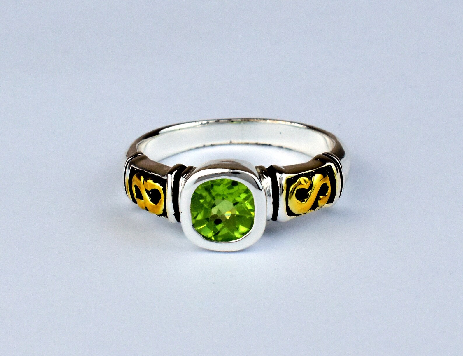 Peridot Ring 925 Sterling Silver Ring birth stone ring | Etsy