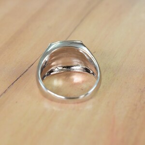 Sterling Silver Square Signet Ring Smooth Plain Top Signet - Etsy