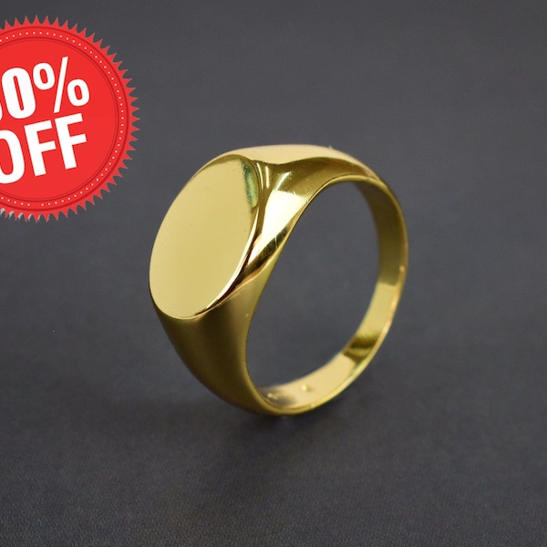 18k Gold Heavy Men’s Signet Ring - Etsy