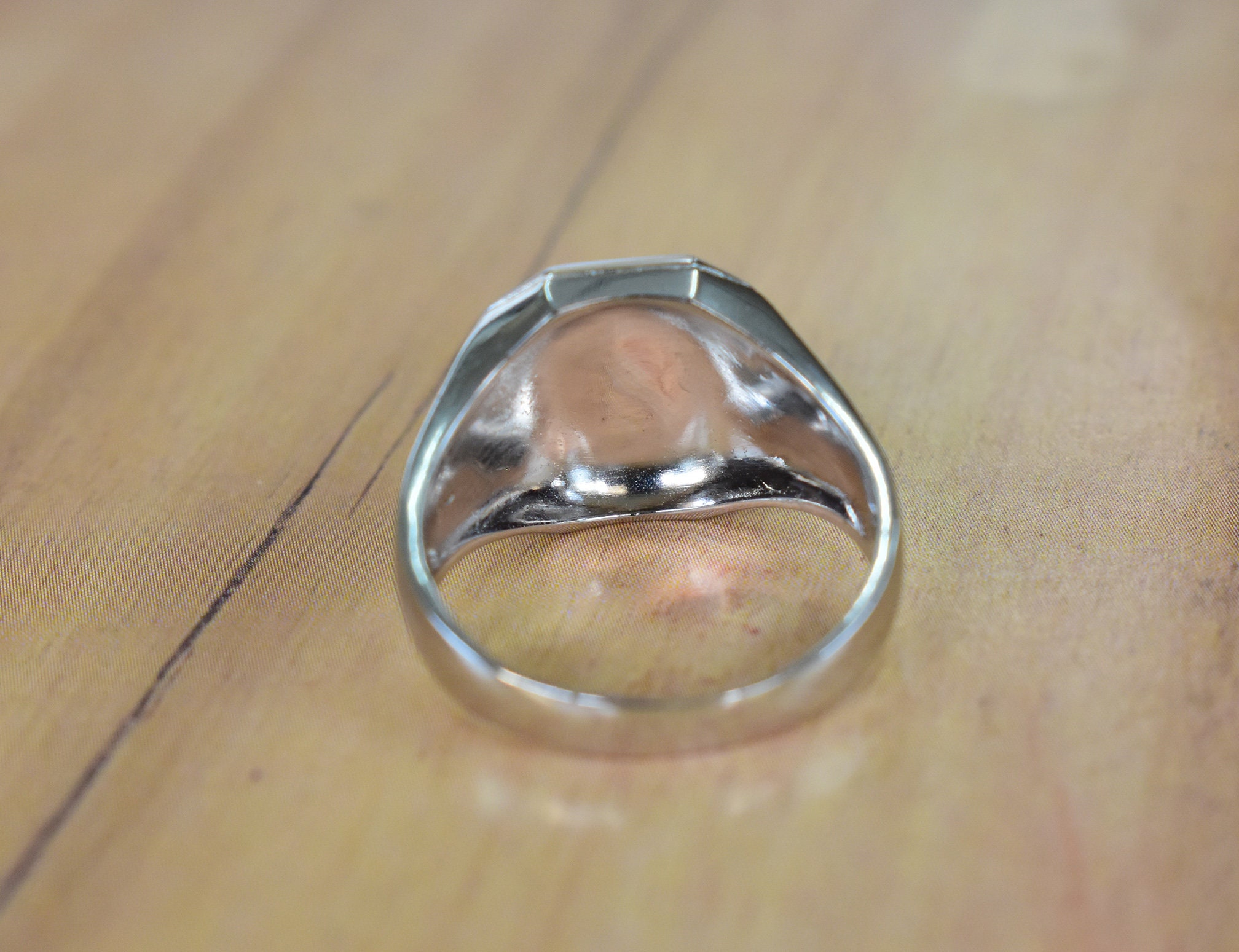 Sterling Silver Signet Ring Flat Top Ring Plain Silver Ring - Etsy