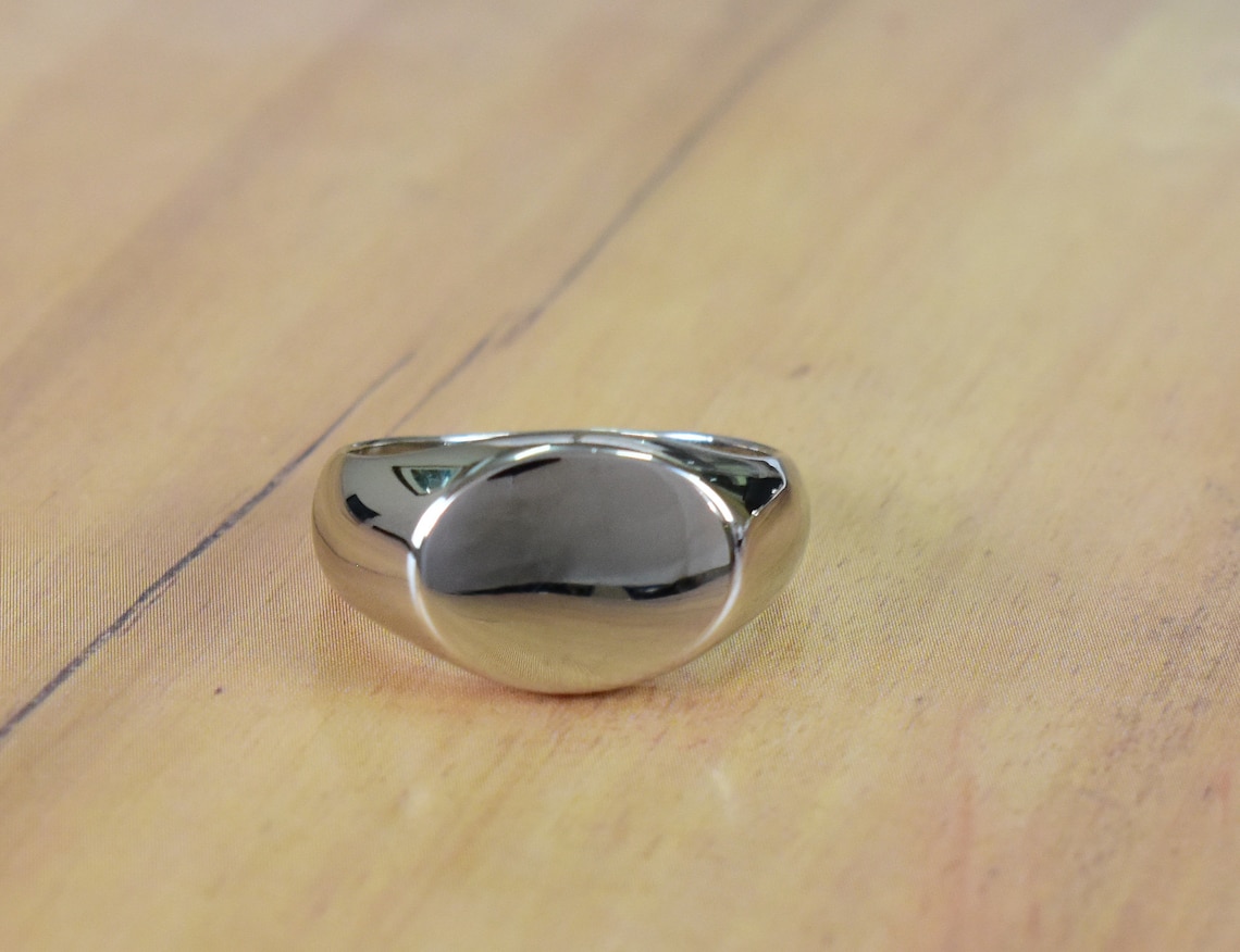 925 Sterling Silver Signet Ring Smooth High Polished - Etsy