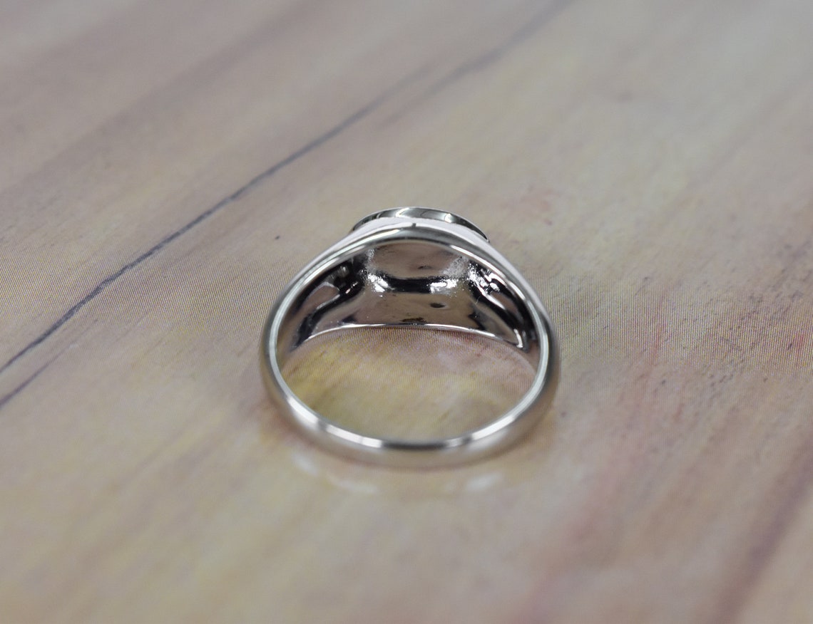 Silver Signet Ring Flat Top Oval Signet Ring Unisex Signet - Etsy