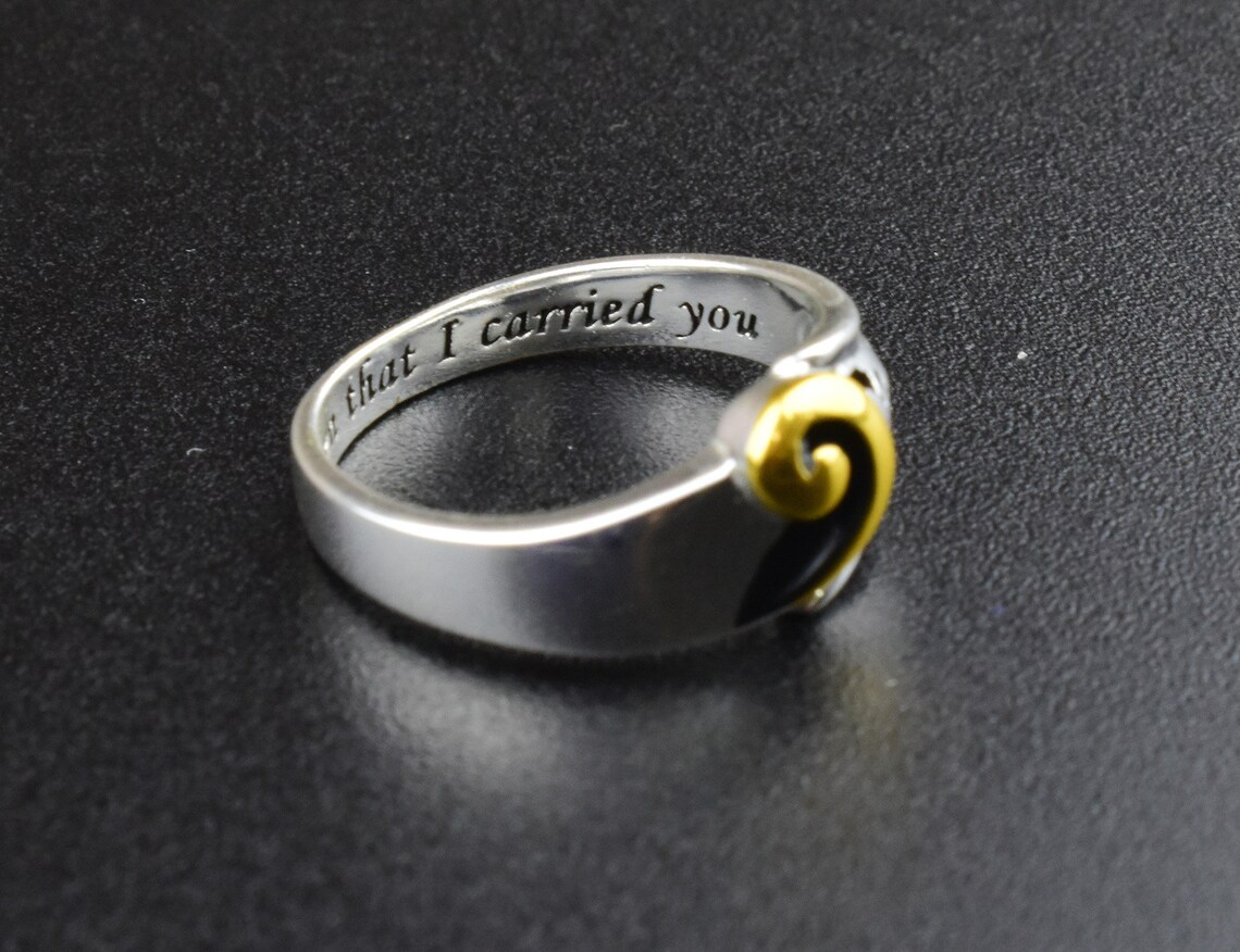 10K Gold Ring Hidden Message Ring Foot Print Ring Verses Ring - Etsy
