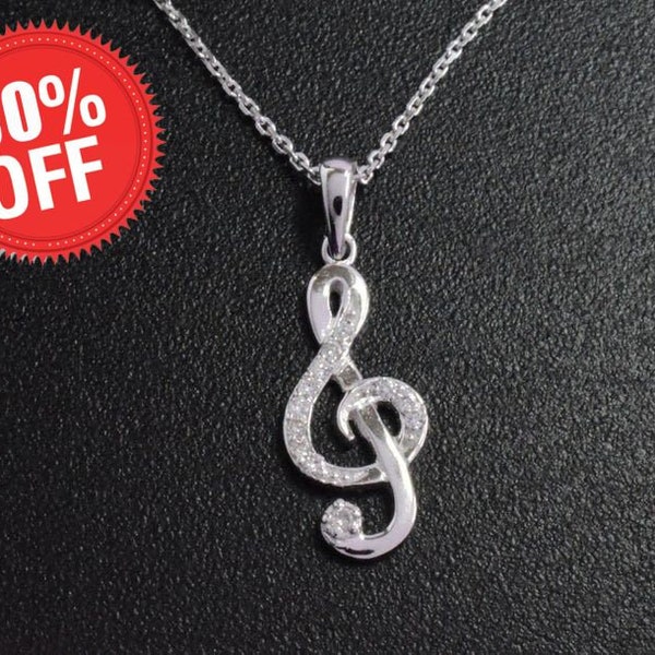 Music Note Necklace - Etsy