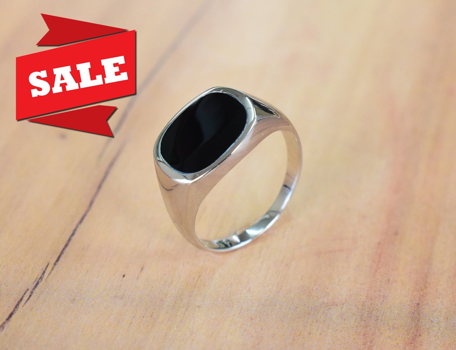 Black Onyx Signet Ring Sterling Silver Signet Ring Men's | Etsy