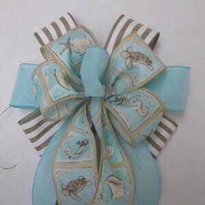 10" Sand and Sea Wreath Bow - Beach Bow Decor - Etsy