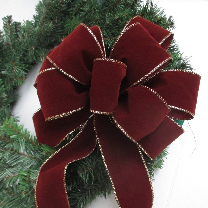 Burgundy Christmas Bows - Etsy