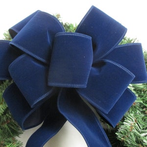 Navy Blue Velvet Bow: Elegant 9.75" Ribbon - Etsy