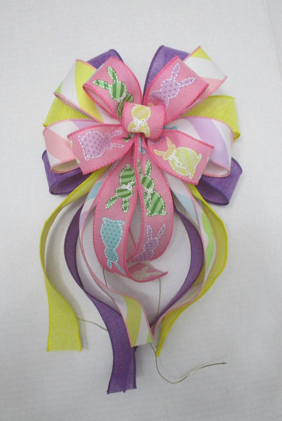 8.5 Petite Easter Bunny Bows 8.5 Basket Bows Pink White Purple Bow - Etsy