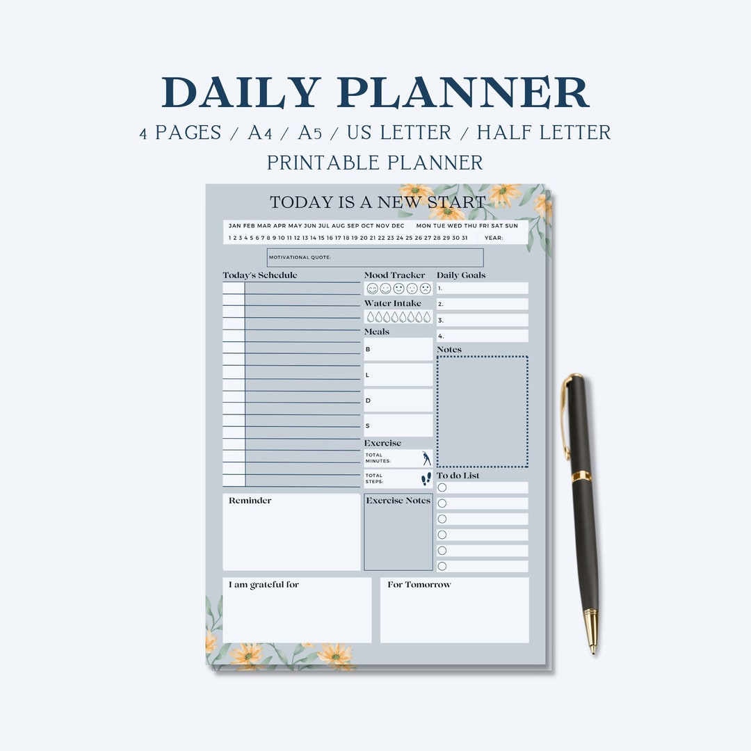 24 Hour Daily Planner Printable, Hourly Planner, Military Time Plan ...