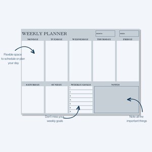 Weekly Planner Printable Landscape, Minimal Weekly Schedule, Weekly ...