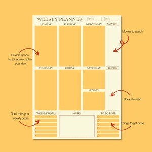 Weekly Planner Printable to Do List, Minimal Weekly Schedule, Weekly ...