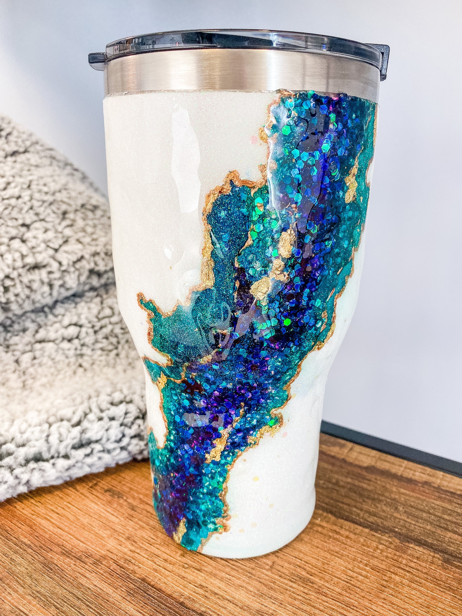 Geode Custom Monogram Glitter Tumbler Glitter Dipped Tumbler Etsy