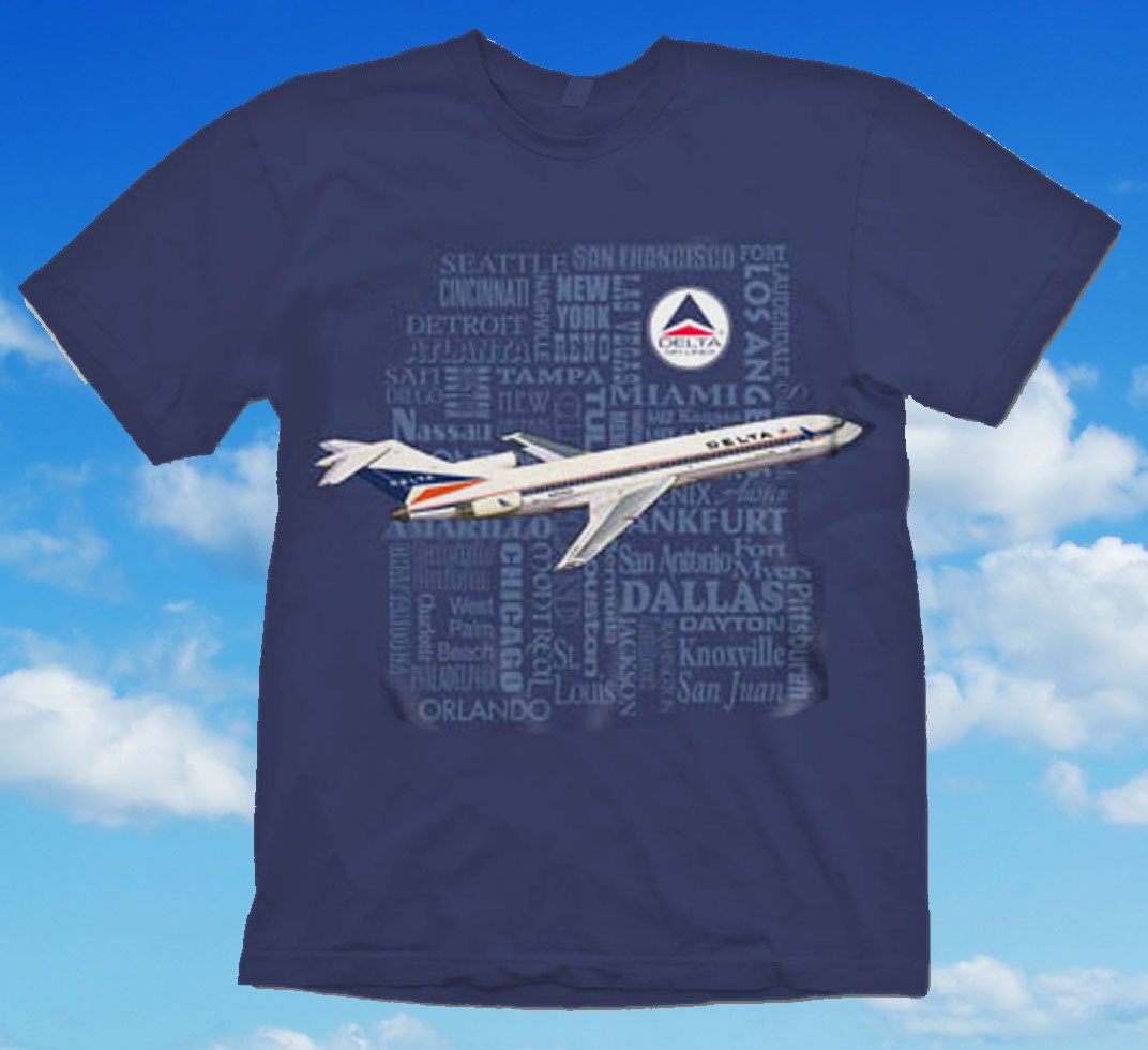 Delta Air Lines Boeing B-727 T-shirt - Etsy