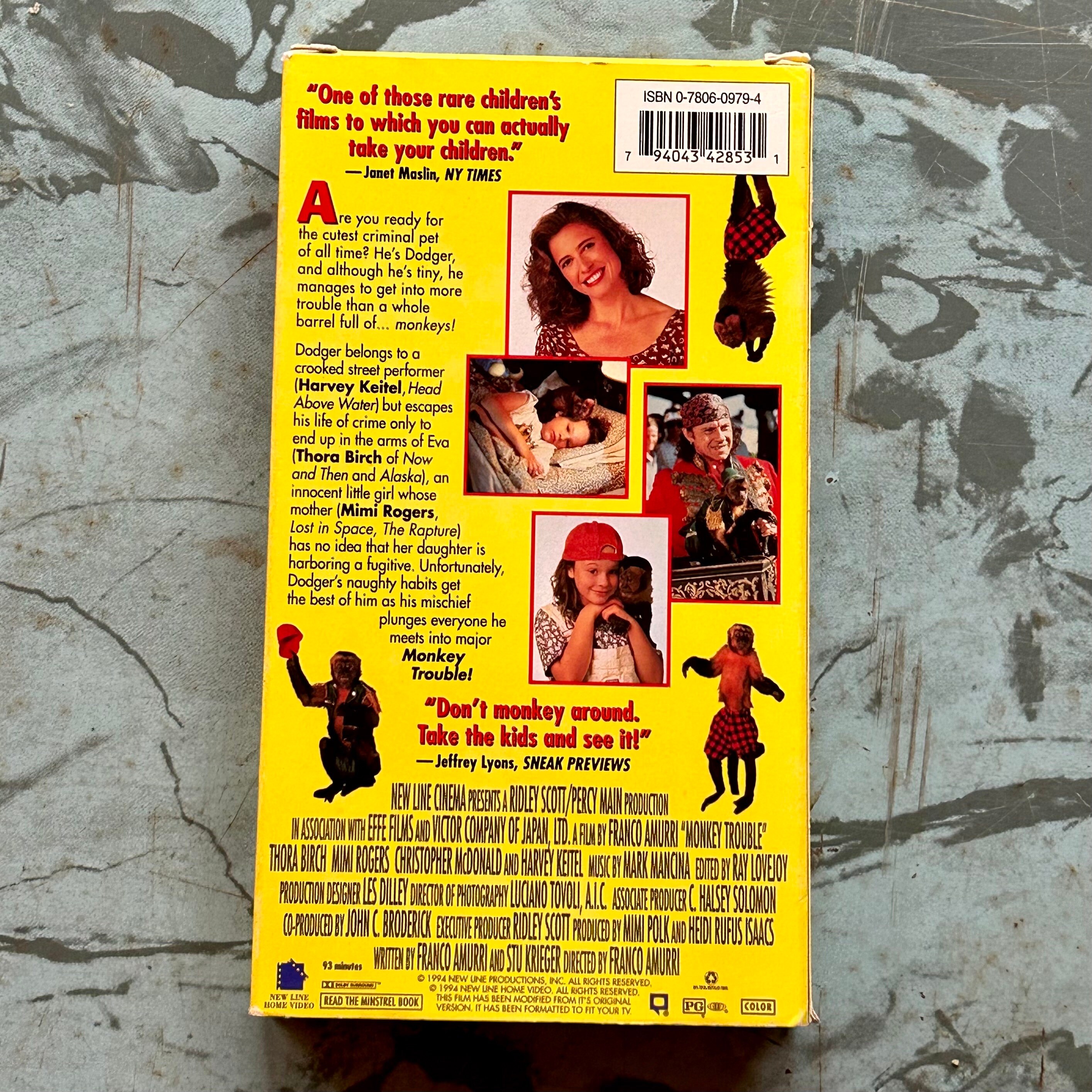Monkey Trouble vhs, 1994 Movie - Etsy
