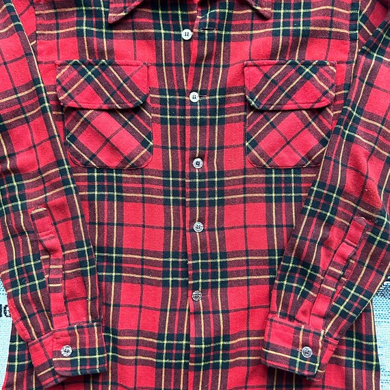 Vintage 70s JC Penney Plaid Flannel Button Up Shirt - Gem