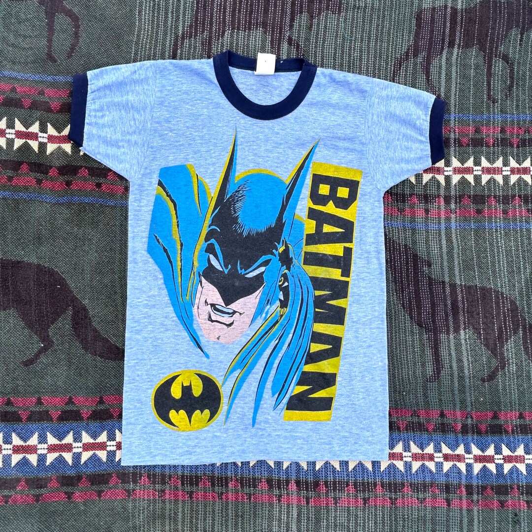 Vintage 80s Batman Ringer T-shirt • Single Stitch DC Comics Superhero ...