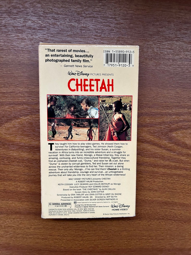 Walt Disney's Cheetah 1989 Vhs Family Adventure - Etsy Australia