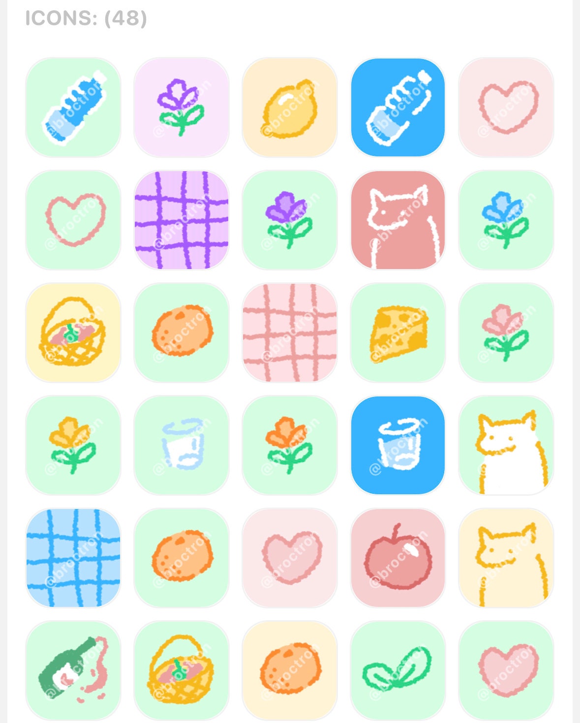 Let's Go Picnic Cute Icon Set, Cute Icons, Ios and Android App Icons ...