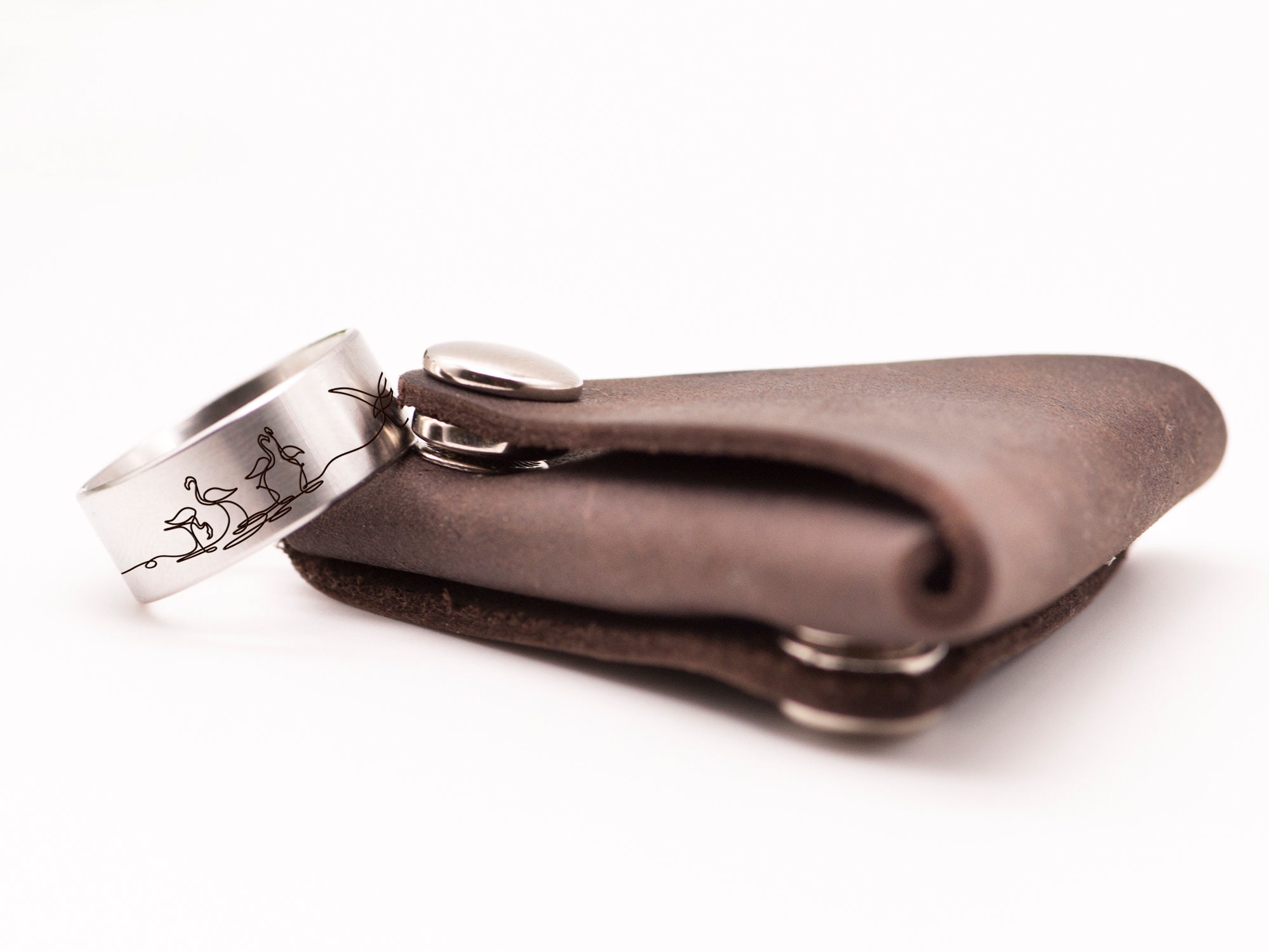 Personalized jewelry bird ring flamingo design custom engraved | Etsy