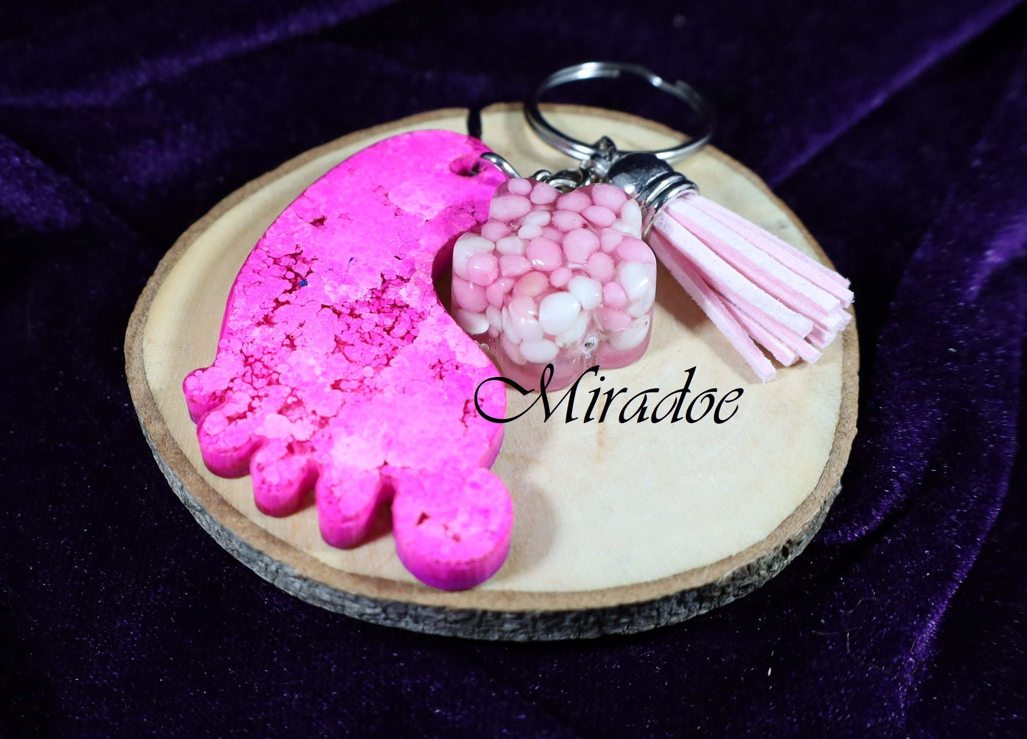 Epoxy Baby Foot Keychain With Alcohol Ink, Epoxy Resin, Handmade ...