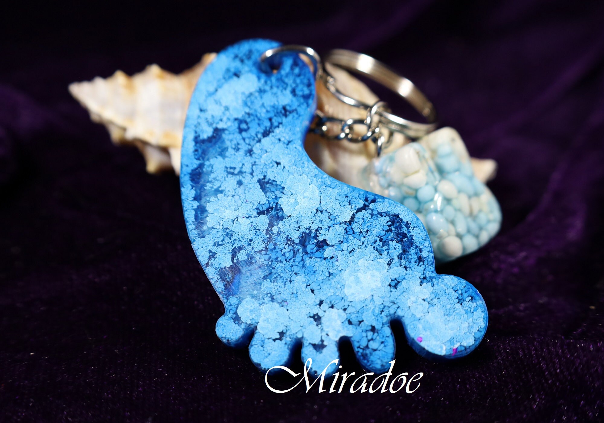 Epoxy Baby Foot Keychain With Alcohol Ink, Epoxy Resin, Handmade ...