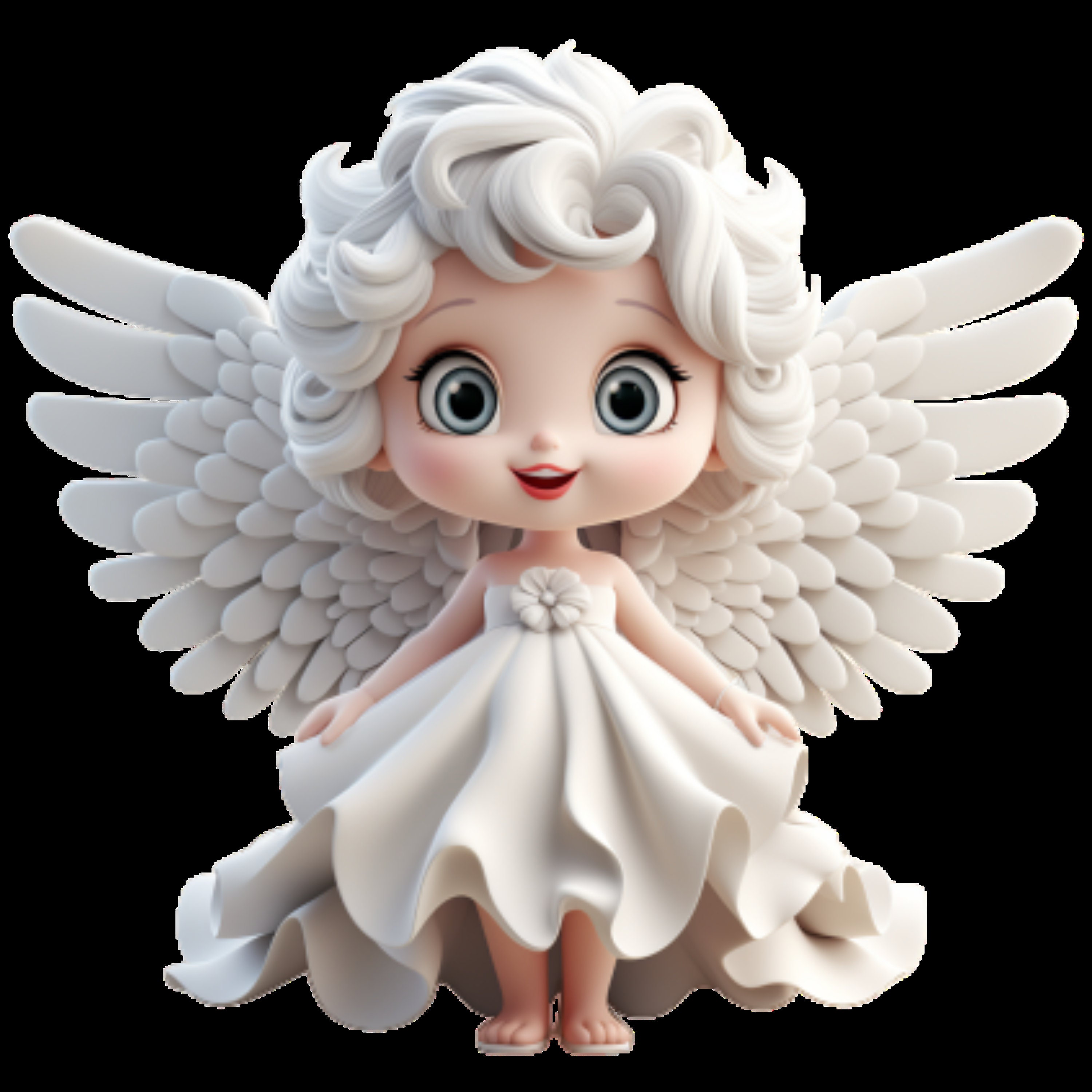 Angelic Whimsy: Unique Cartoon White Angel Illustration - Etsy