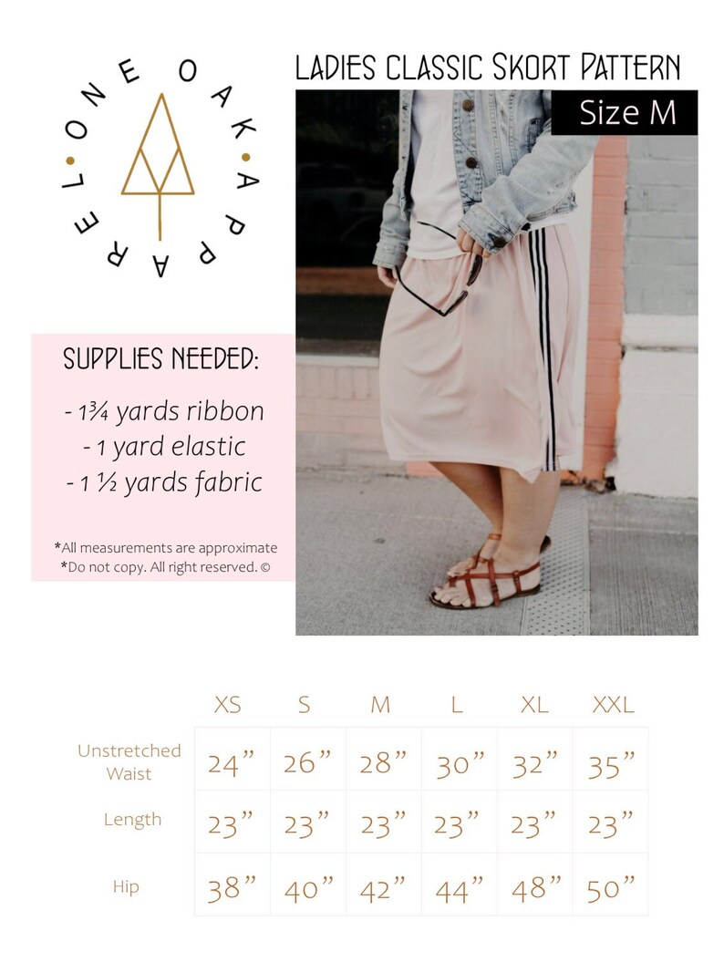 Ladies Classic Skort Pattern - Etsy