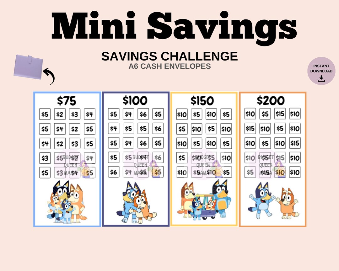 Low Income Savings - Mini Savings Challenge Bundle - A6 Cash Envelopes ...