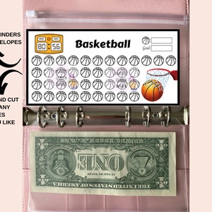 Basketball Savings Challenge - Basketball Tracker - A6 Cash Envelopes ...