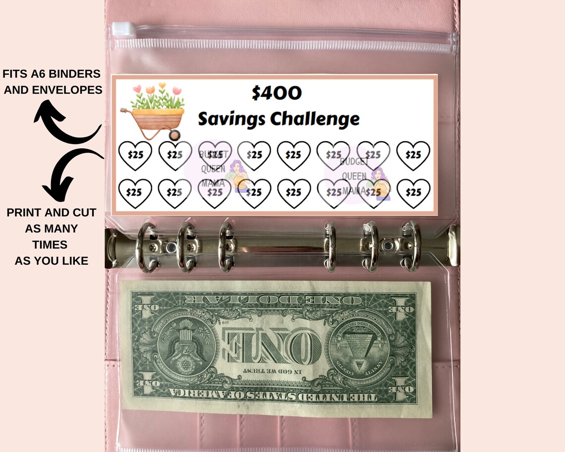 Small Budget Savings Challenge Low Income Savings A6 Fits - Etsy