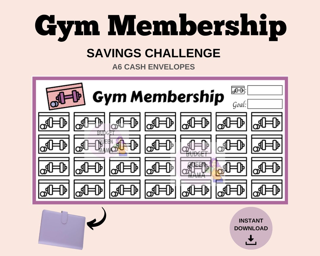 Gym Membership Tracker A6 - Gym Membership Savings Challenge - Fits A6 ...