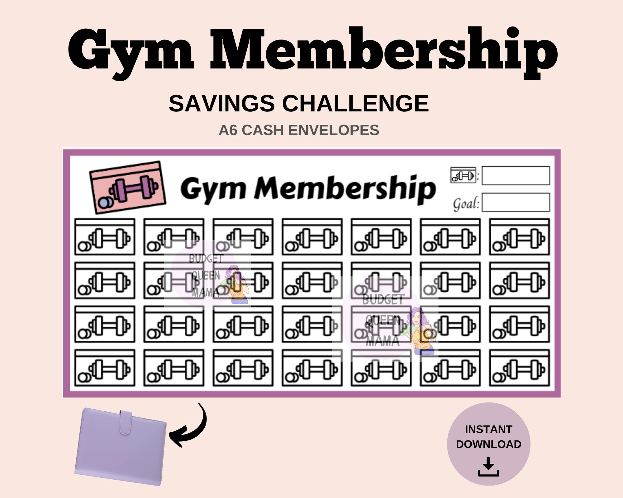 Gym Membership Tracker A6 Gym Membership Savings Challenge Fits A6 Cash ...