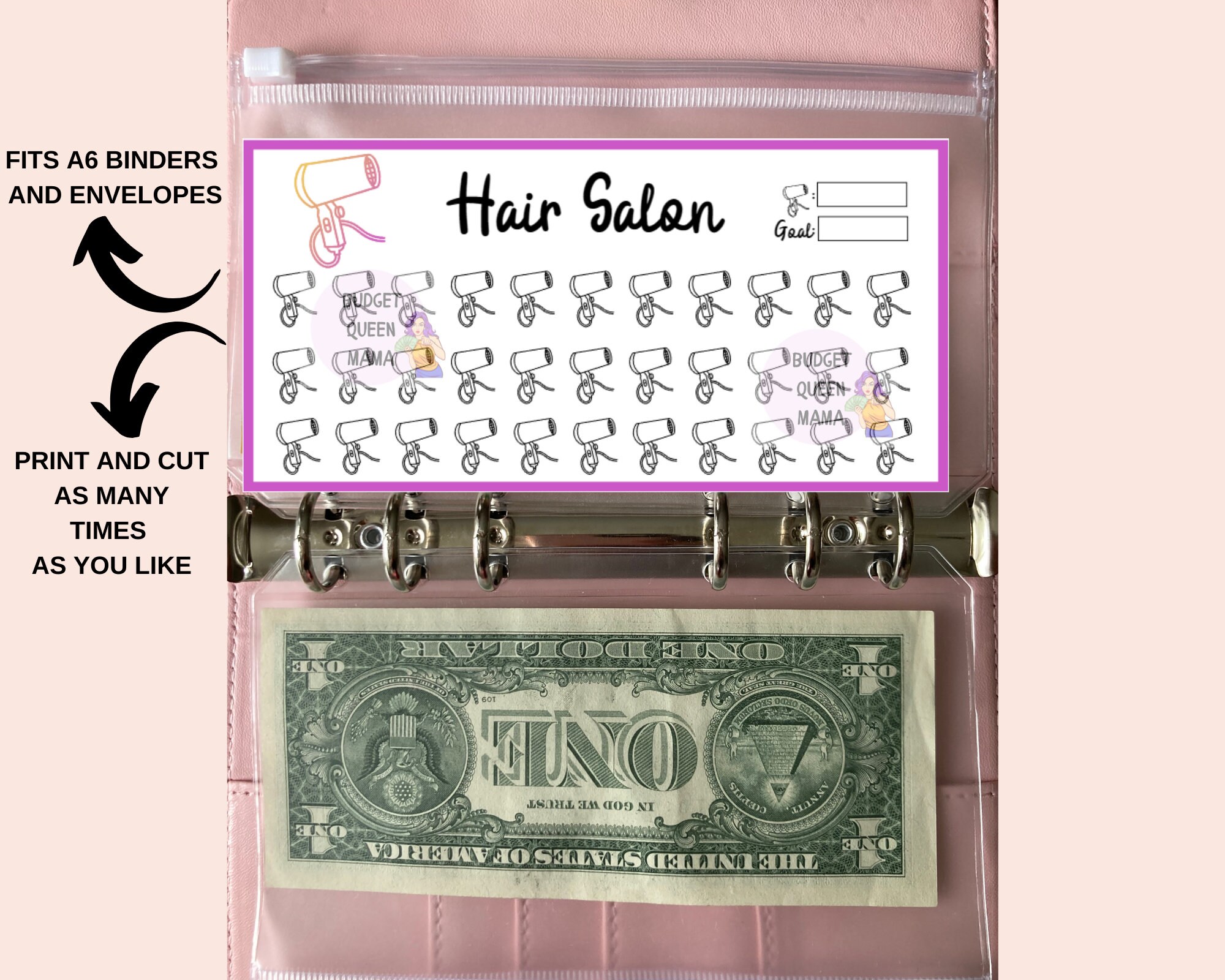 Hair Salon Savings Challenge - Hair Salon Tracker - Beauty Tracker - A6 ...