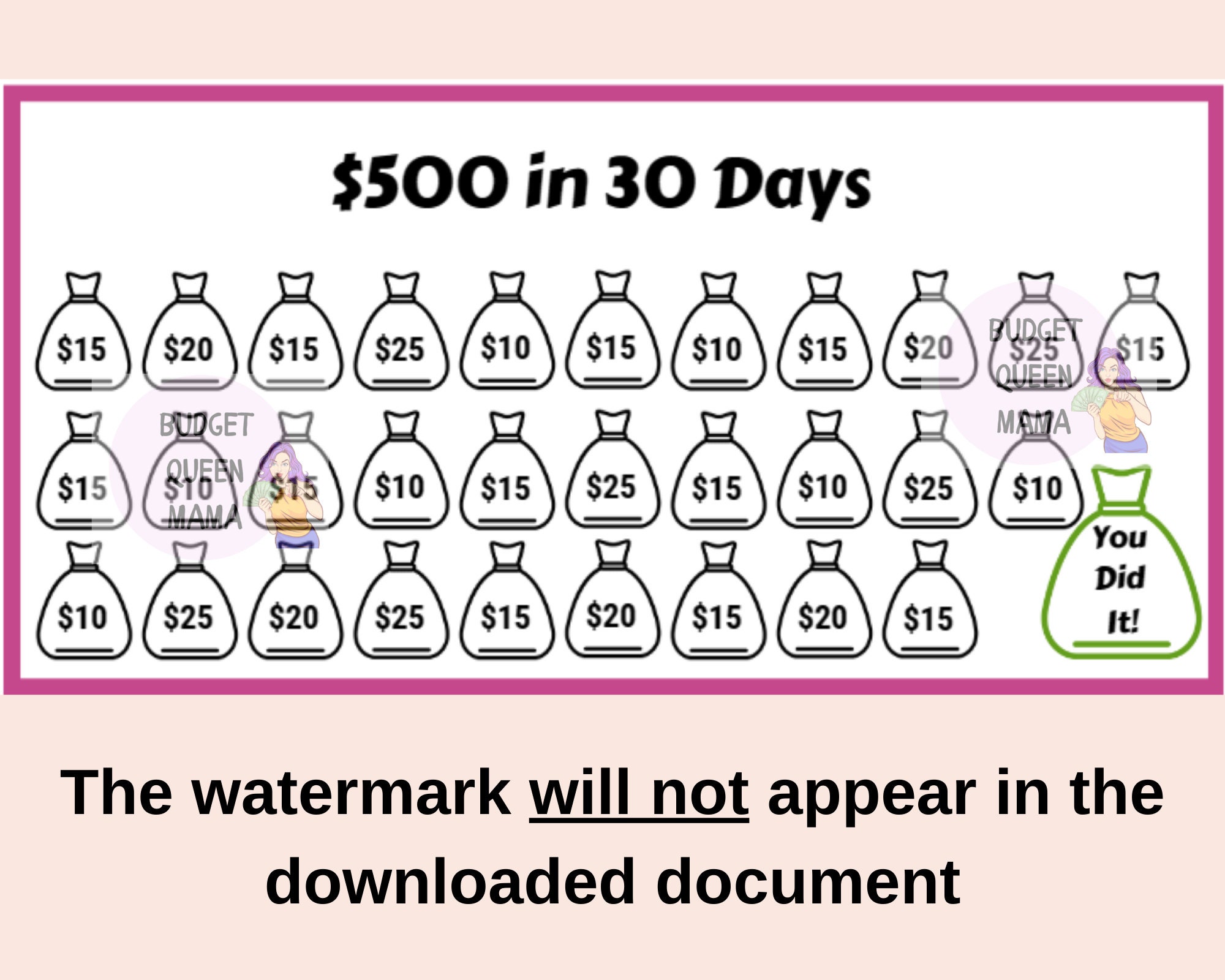 500 Savings Challenge Printable - Mini Tracker A6 - Mini Savings ...