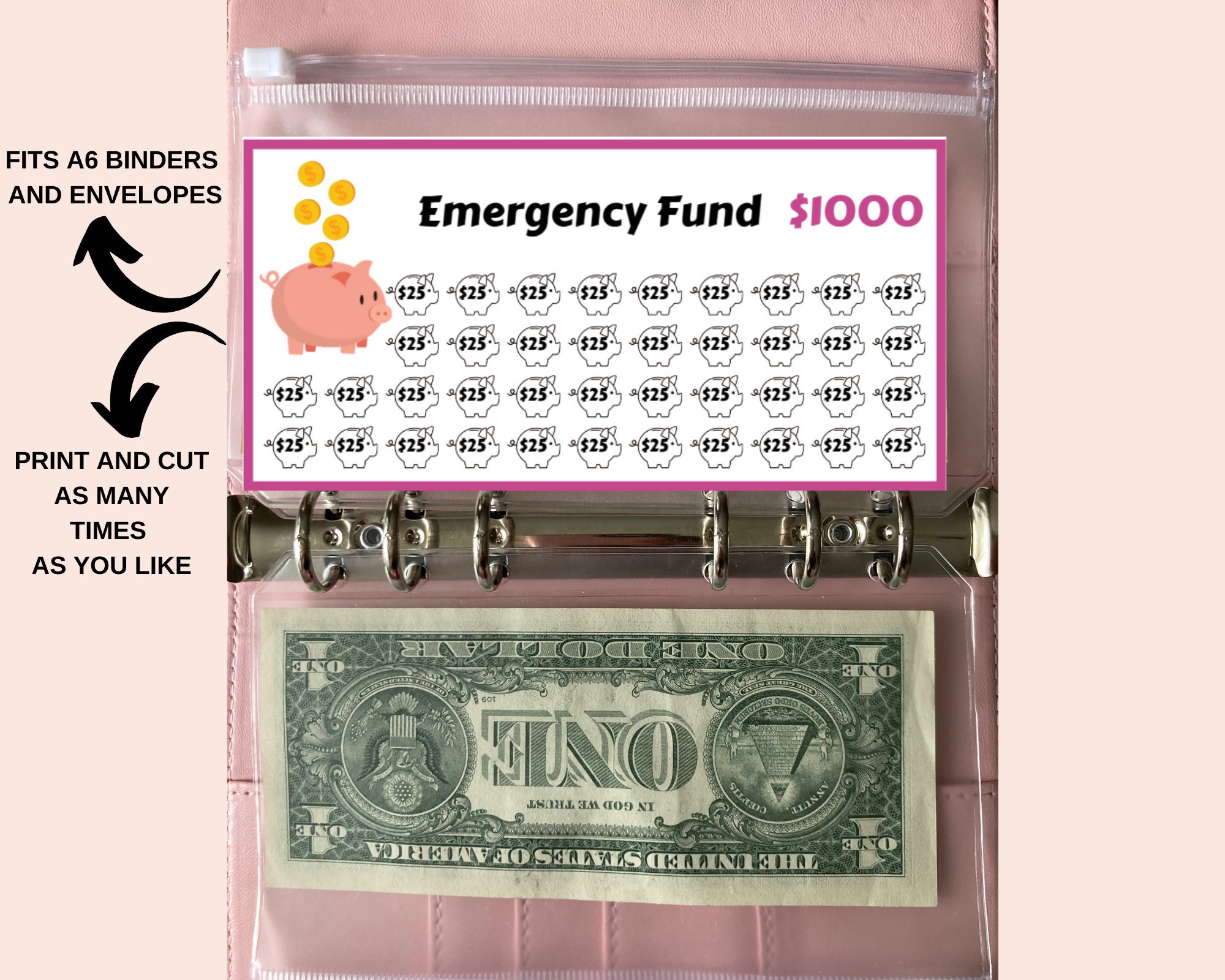 Emergency Savings Challenge - Emergency Fund Tracker - 1K Emergency ...